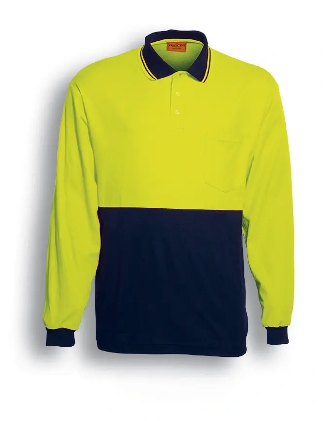 SP0536 Bocini, Hi-Vis Back Polo L/S | Direct Uniforms Australia